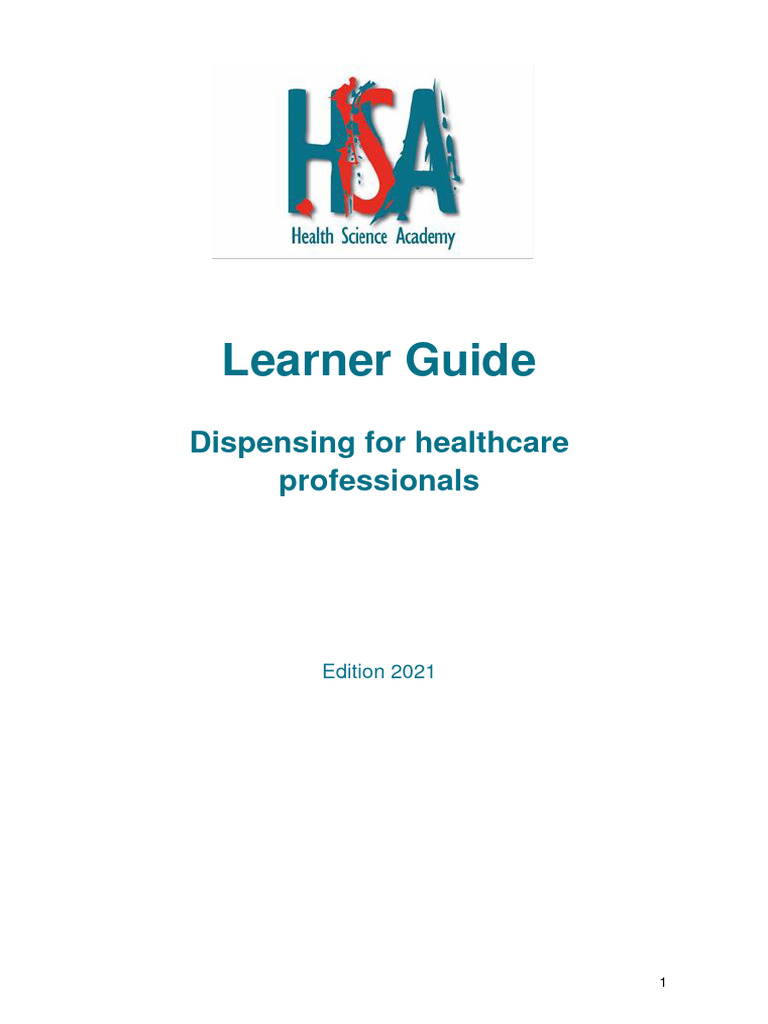 Dispensinglc2021 - Dispensing Course Learner Guide - Nov 2021 Final ...