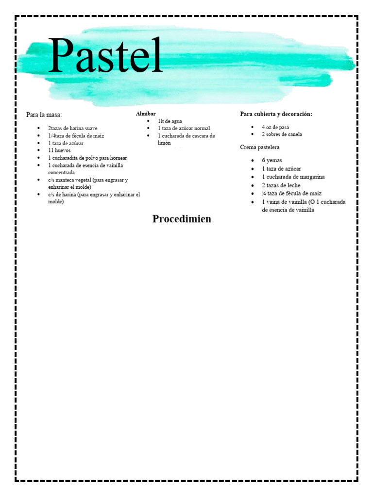 Recetas de Pastelería Fría | PDF | Chocolate | Pasteles