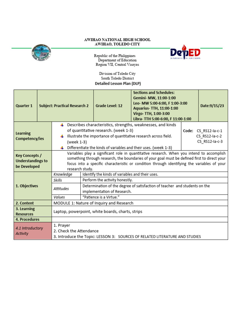 DLP PR 2 Week3 9 | PDF | Methodology | Science