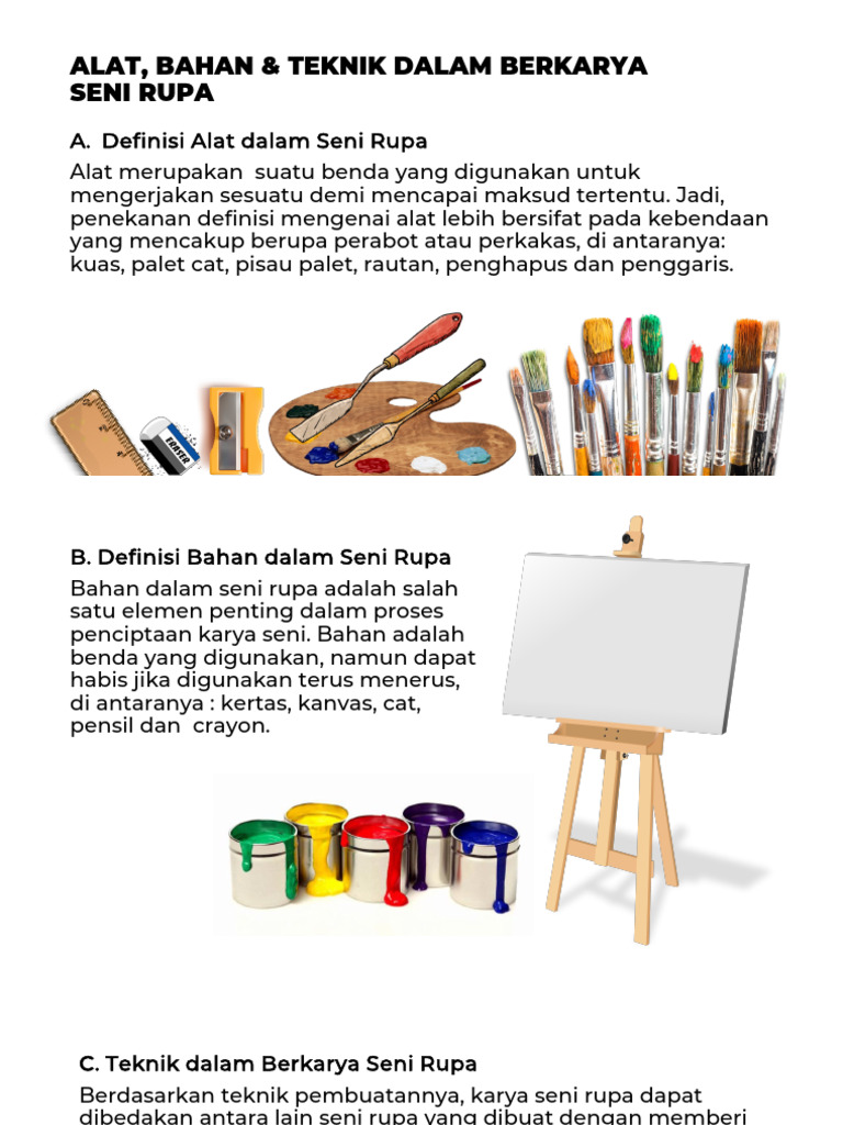 Bahan Dan Teknik Berkarya Seni Rupa p3 | PDF | Seni