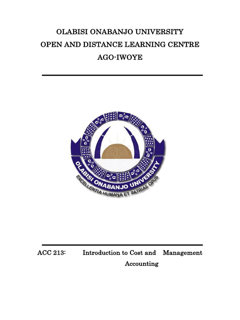 Acc 213-1 | PDF | Distance Education | Management Accounting