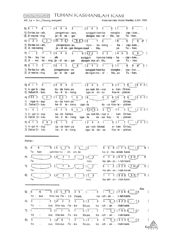 Tuhan Kasihanilah Kami (Andre Manika) | PDF