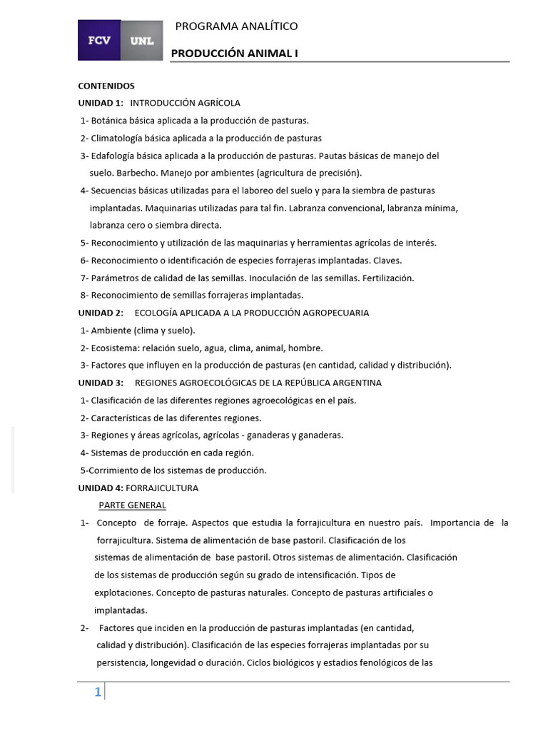Prod Animal I | PDF | Pasto | Agricultura