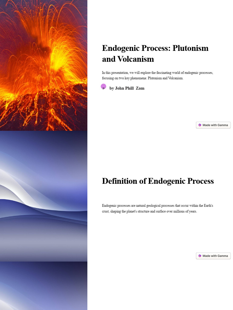 Endogenic Process Plutonism and Volcanism | PDF