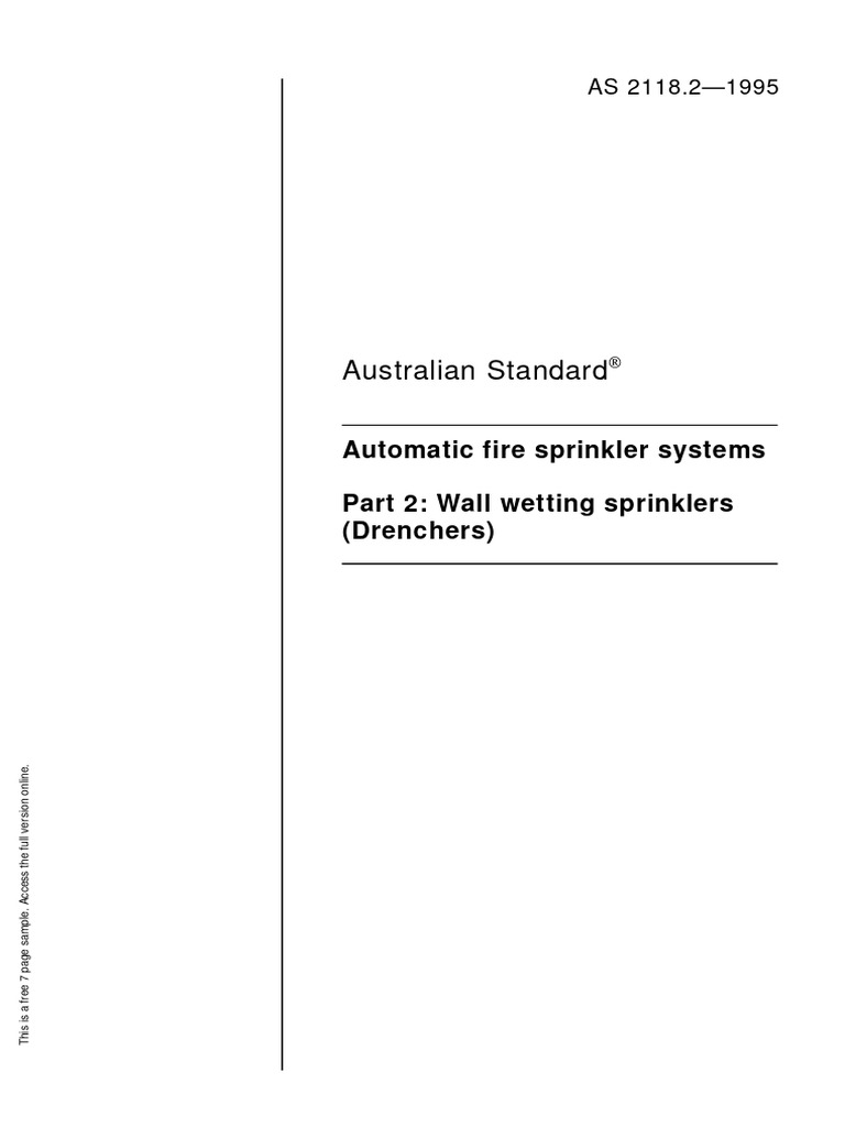 Australian Standard: Automatic Fire Sprinkler Systems Part 2: Wall ...