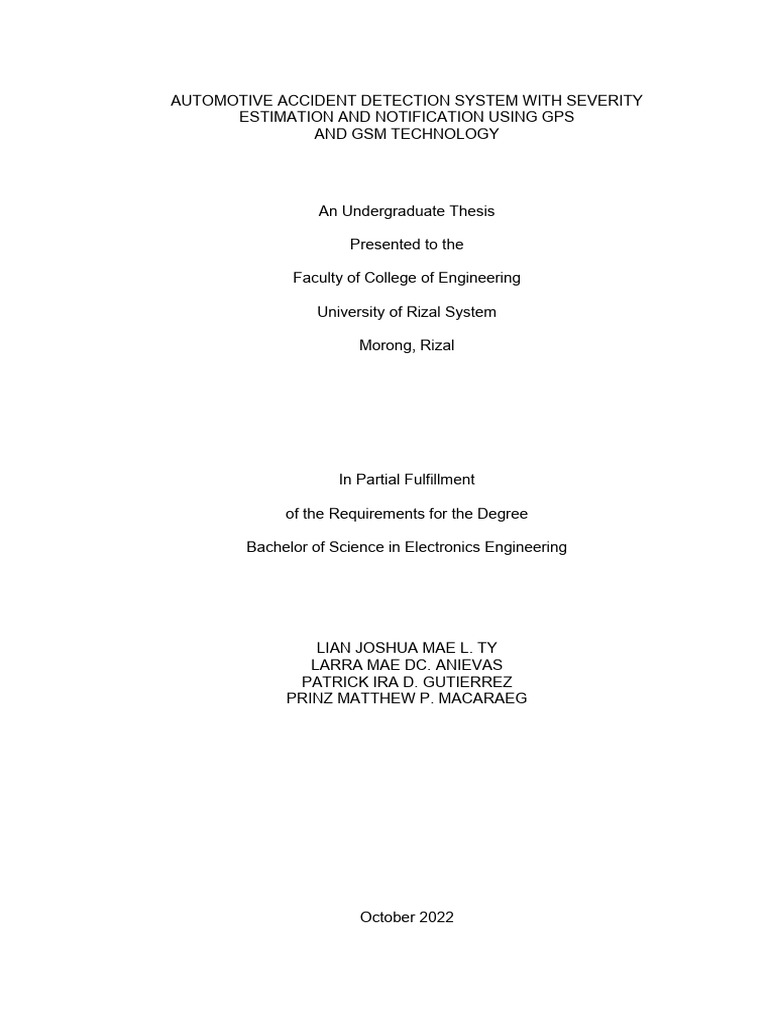 Automotive Accident Detection System With Severity 10 10 22 | PDF ...