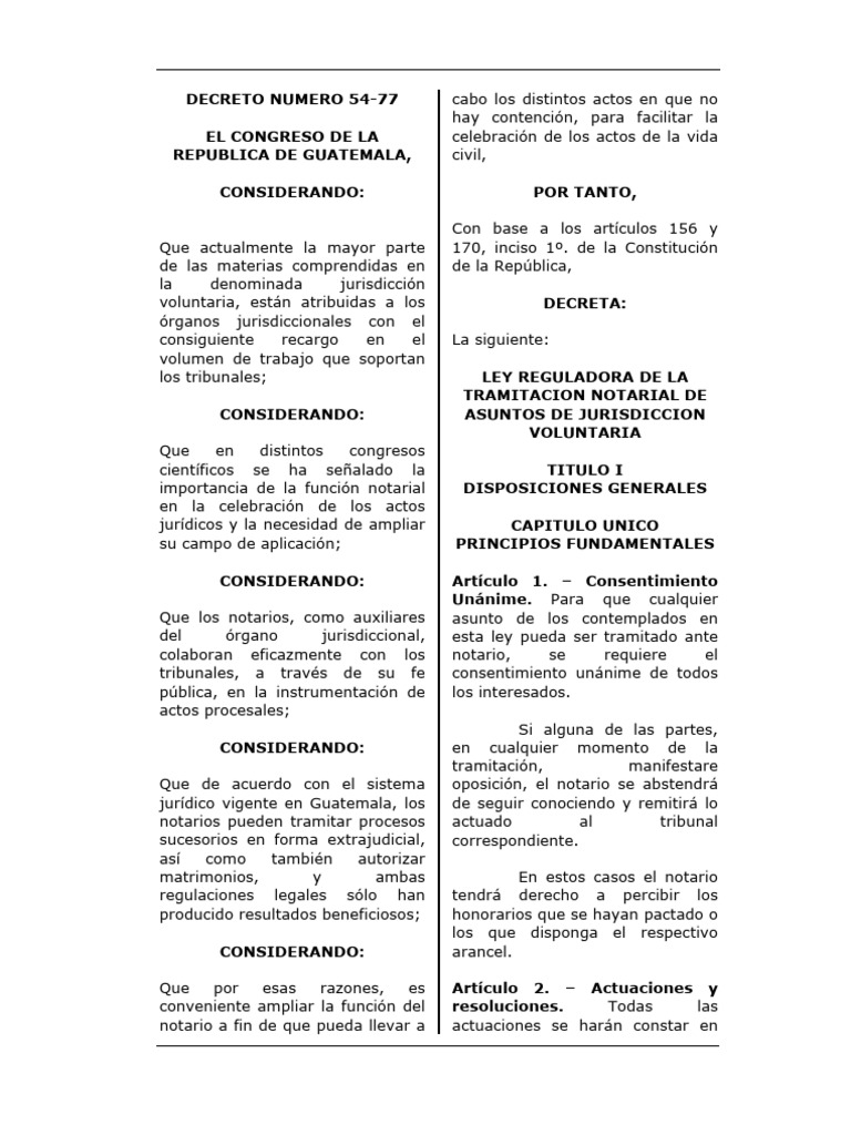 Decreto-54-77-Ley Reguladora de la Tramitacion-Notarial de asuntos de ...