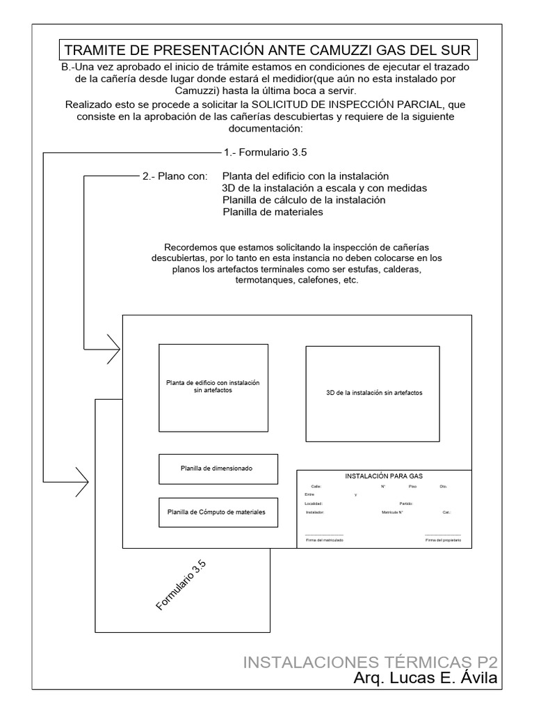 Inscripción de Instalaciones de Gas Camuzzi | PDF