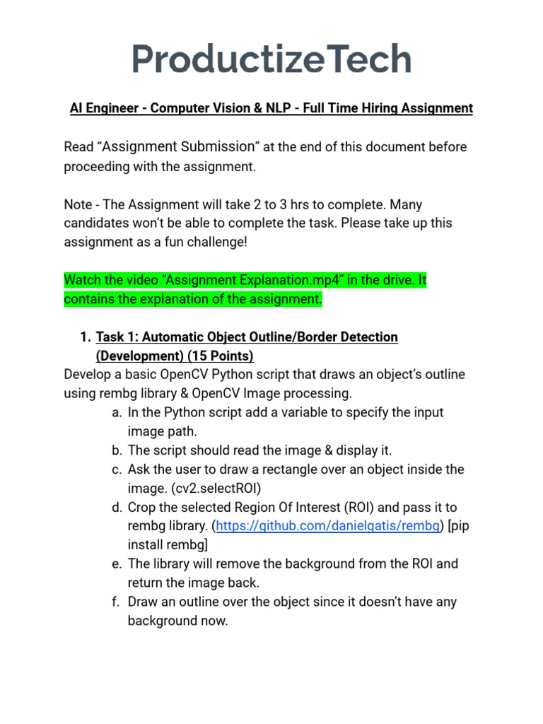 AI Engineer Hiring Assignment | PDF | Python (Programming Language) | Artificial Intelligence
