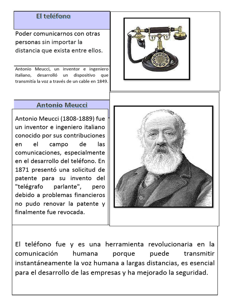 Antonio Meucci: Inventor del Teléfono | PDF | Tecnología