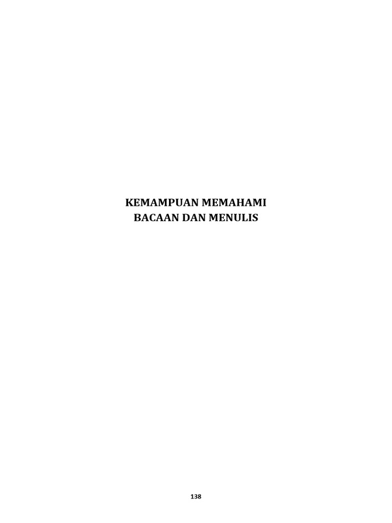 Kemampuan Memahami, Membaca Dan Menulis | PDF | Sains & Matematika