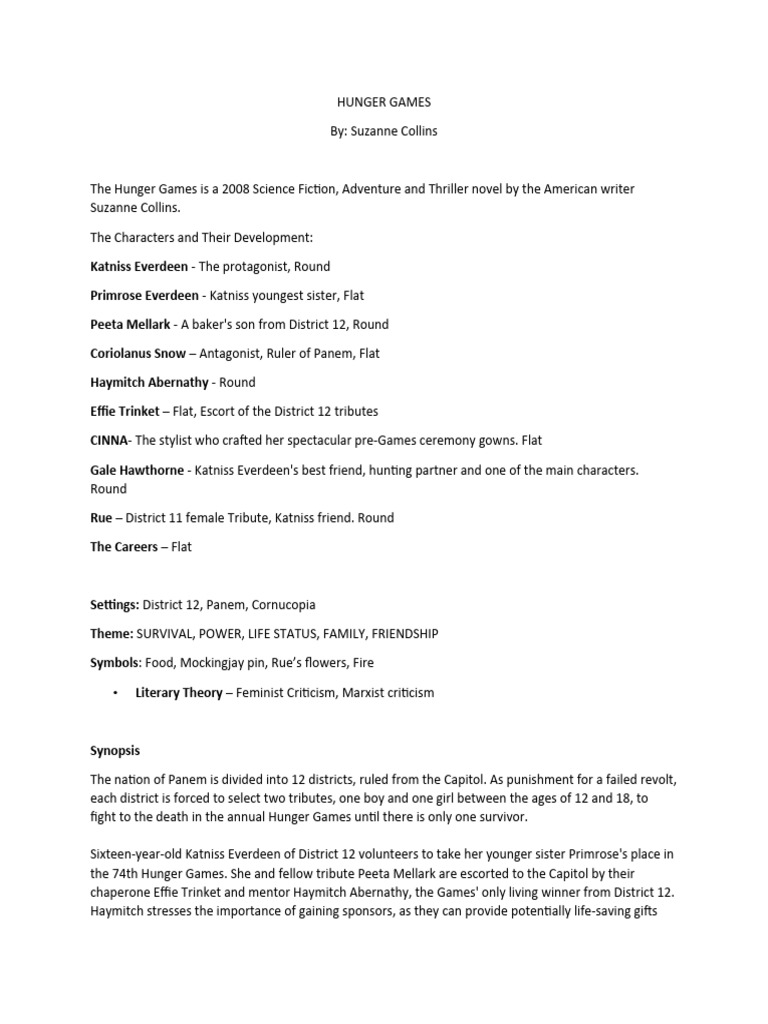 HUNGER-GAMES | PDF | The Hunger Games