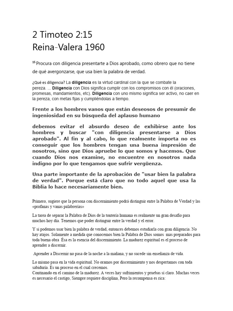 2 Timoteo 2_15 | PDF | Verdad