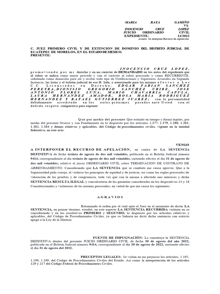 Apelacion Mago | PDF | Sentencia (ley) | Caso de ley