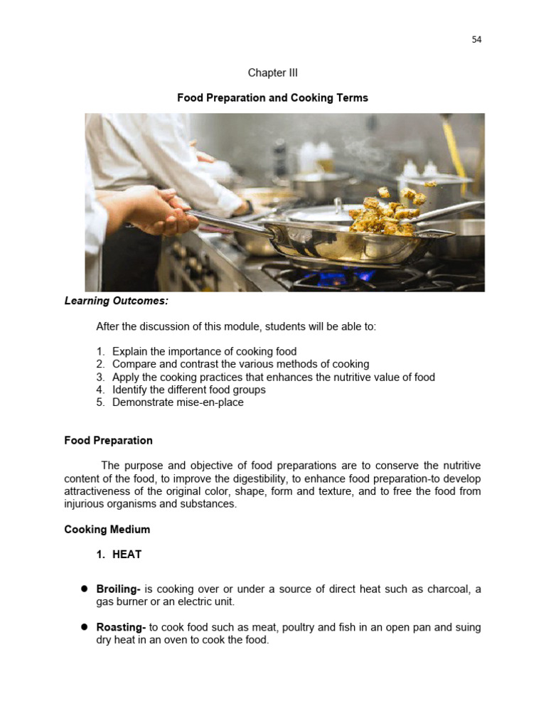 Chapter III Food Preparation Terms | PDF | Cooking | Gallon
