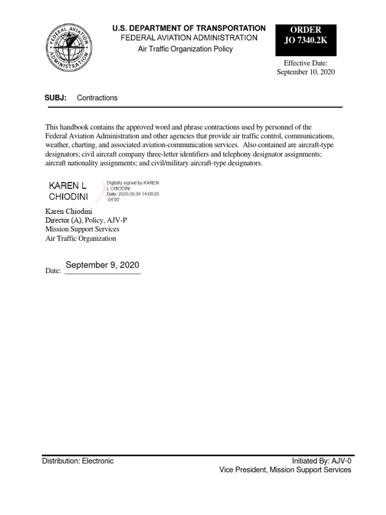 FAA_Order_JO_7340.2K_dtd_9_10_20_post | PDF | Federal Aviation ...