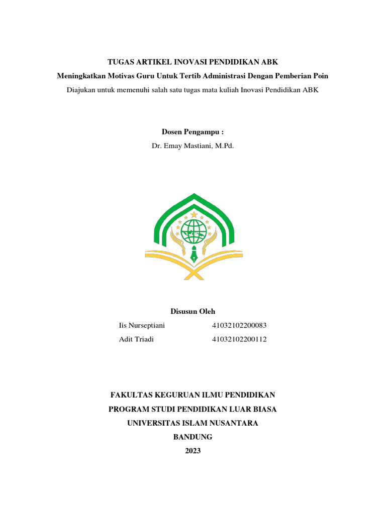 Meningkatkan Motivasi Guru Dengan Pemberian Point (Iis Dan Adit) | PDF