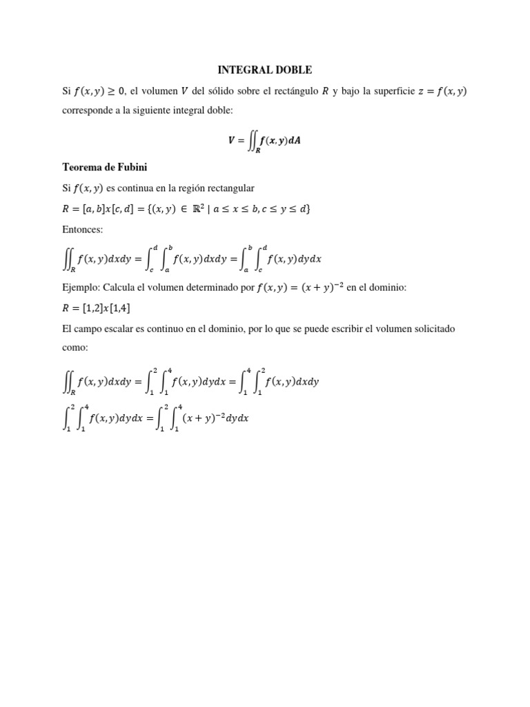 Integrales Dobles | PDF | Métodos y materiales de enseñanza | Ciencia y ...