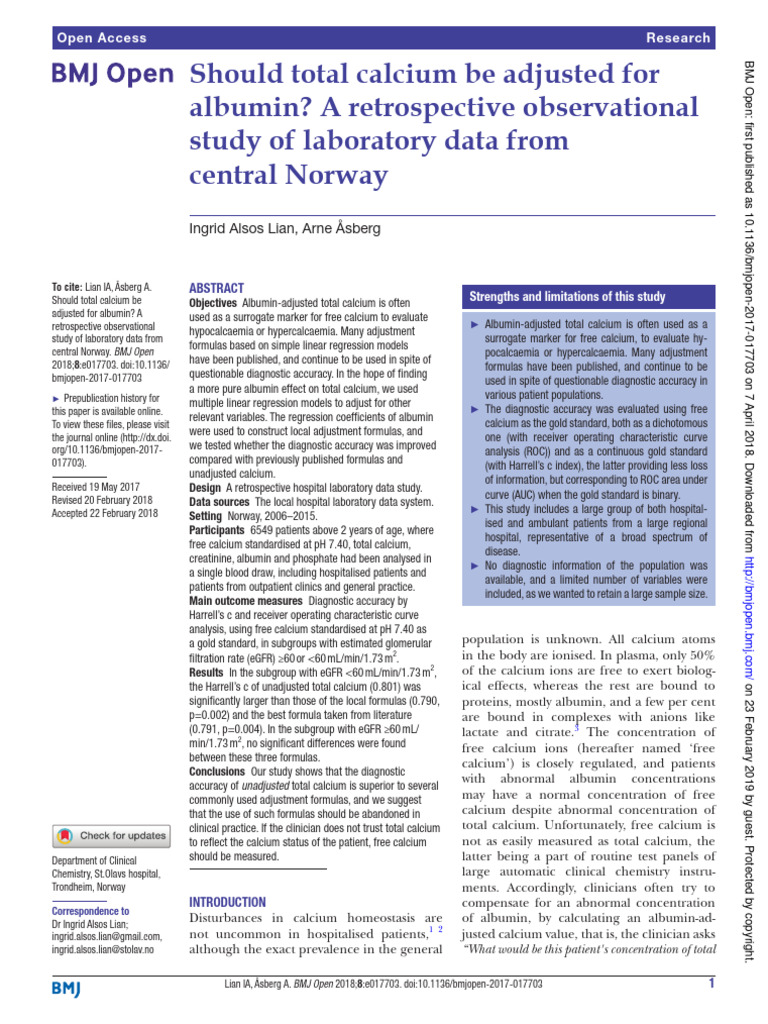 Lian Ca Correction BMJ 2018 | PDF | Receiver Operating Characteristic | Statistics