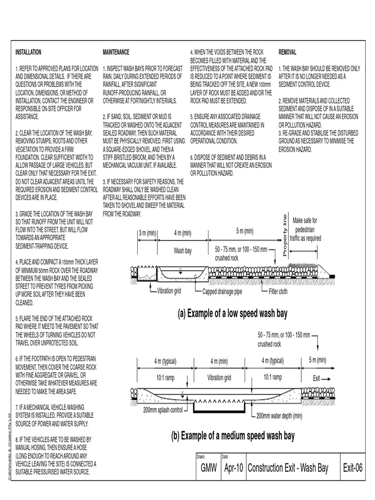 Construction Exit Wash Bay | PDF | Erosion | Sediment
