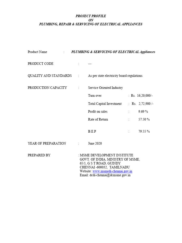Plumbing&Servicing of Electrical Appliances | PDF | Expense | Net Income