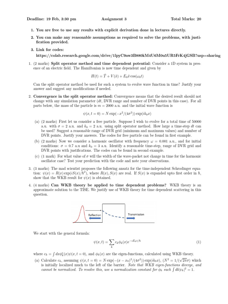 CH605 2023 24tutorial3 | PDF | Waves | Wave Function