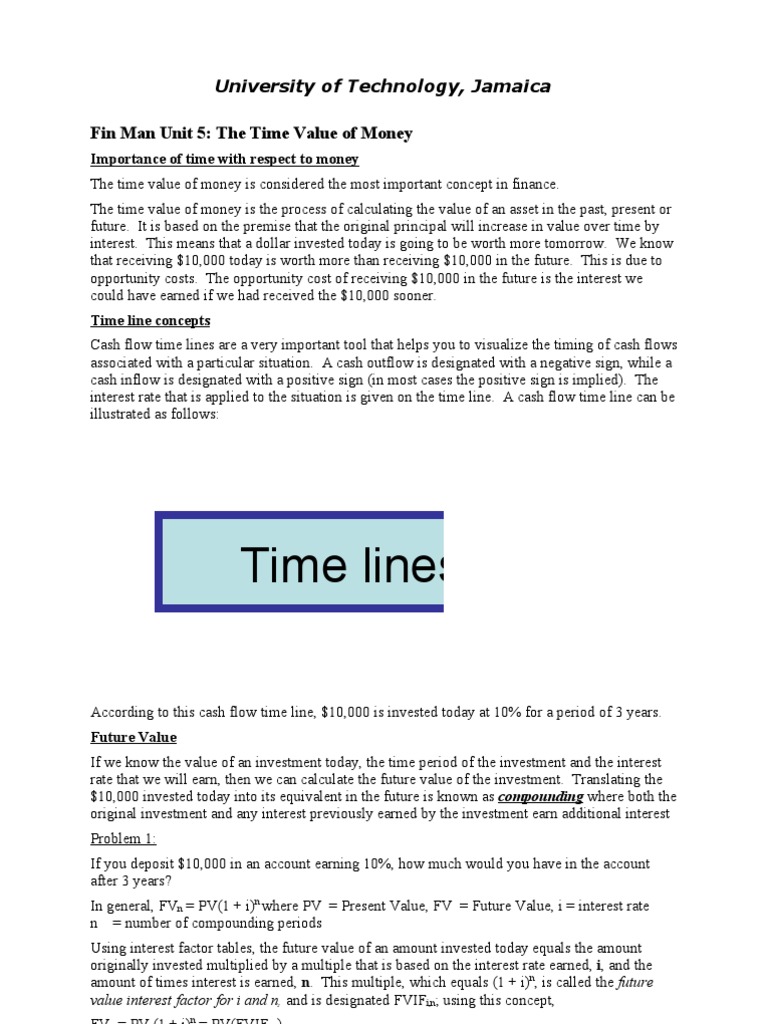 Fin Man Unit 5 | PDF | Present Value | Time Value Of Money