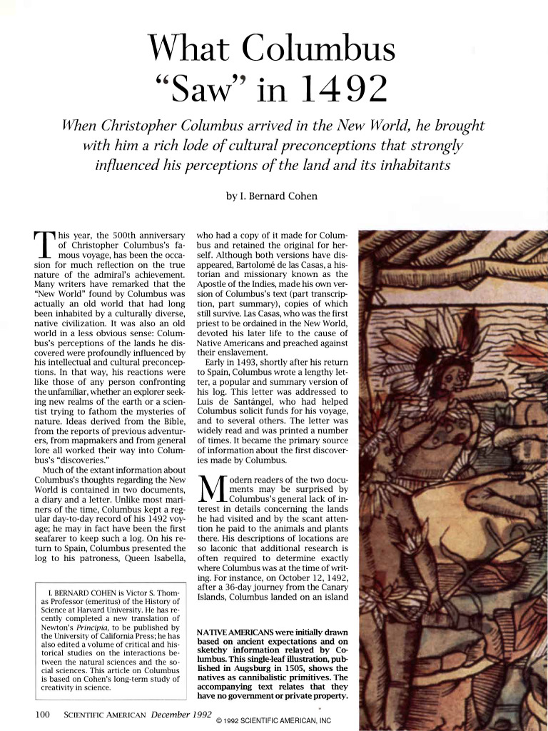 What Columbus Saw in 1492 | PDF | Christopher Columbus | New World