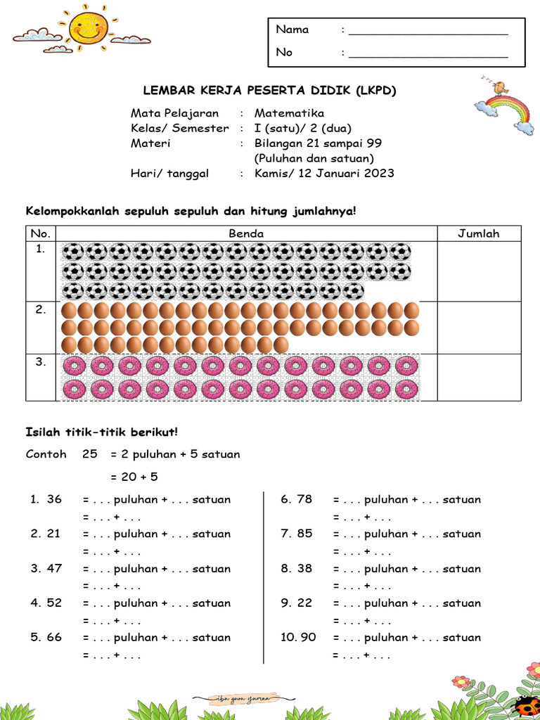 LKPD Matematika Bab 4 Puluhan Satuan | PDF | Metode & Bahan Ajar
