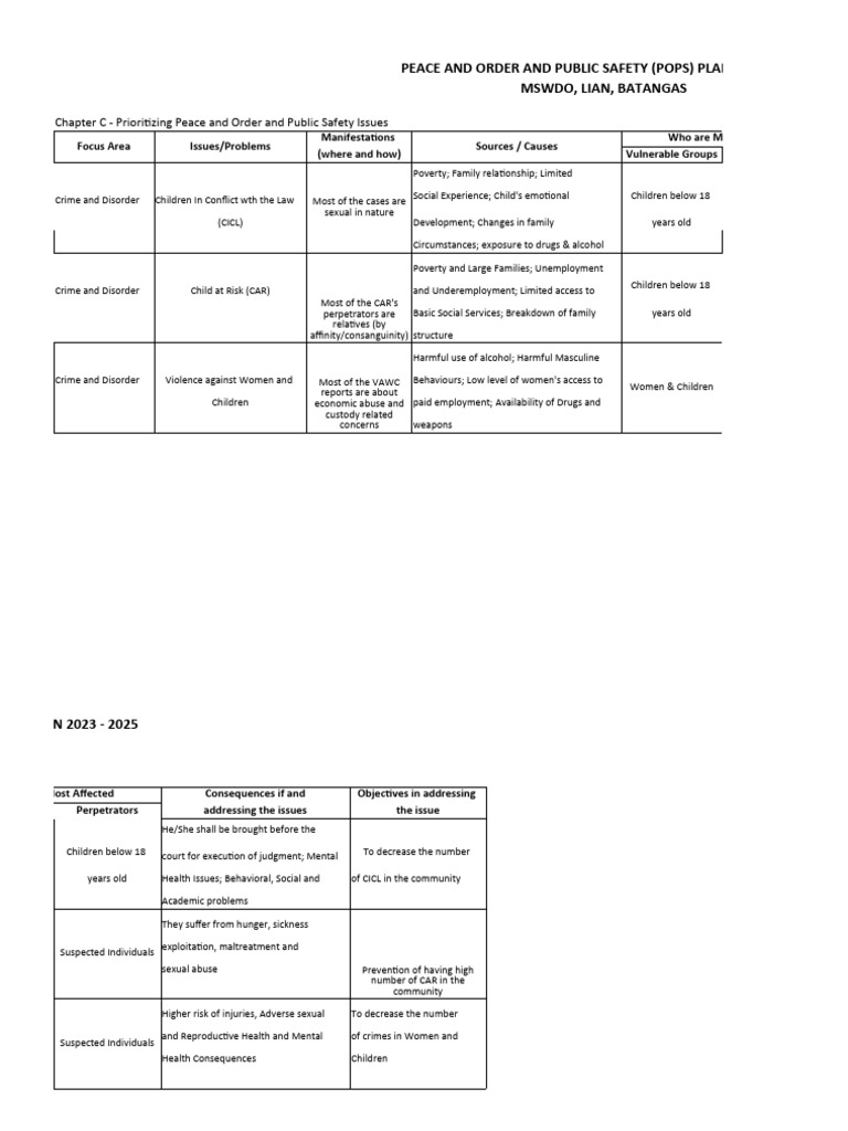 2023-2025 POPS Plan Overview | PDF | Child Abuse | Mental Disorder