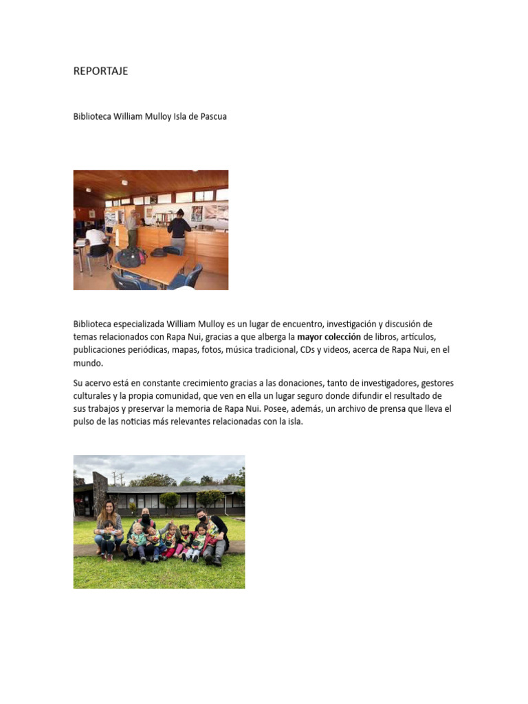 Biblioteca William Mulloy Isla de Pascua | PDF | Museo
