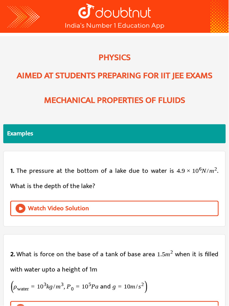 Doubtnut Question Bank | Download Free PDF | Buoyancy | Density