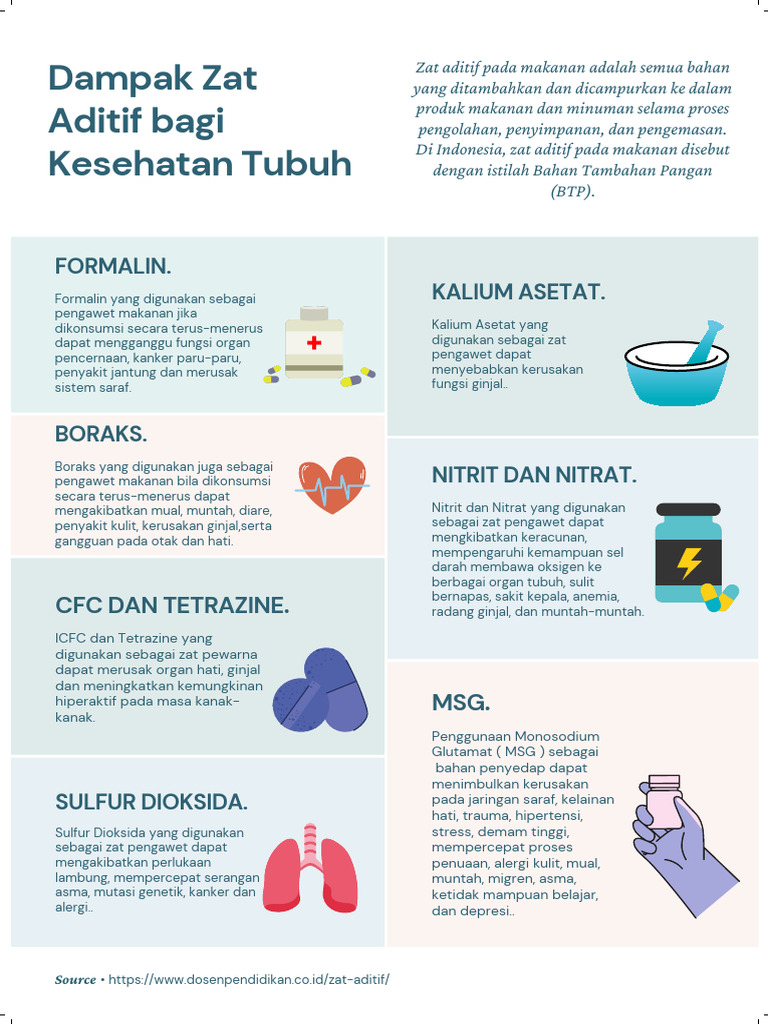 Kalium Asetat. Formalin.: Dampak Zat Aditif Bagi Kesehatan Tubuh | PDF