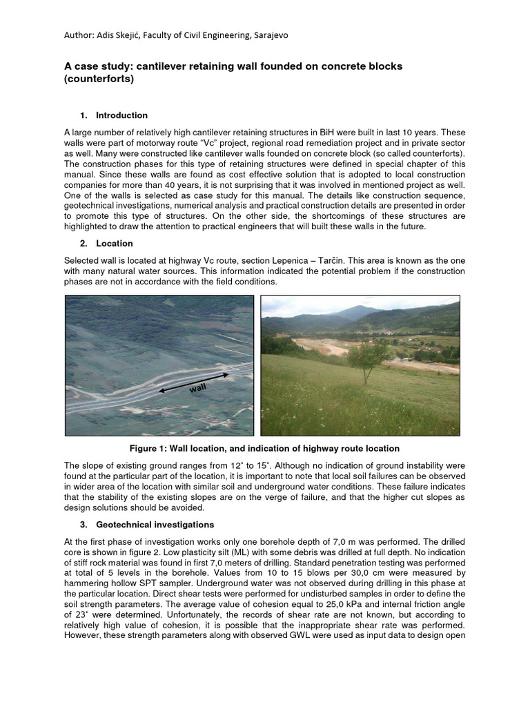 A Case Study Retaining Wall Founded On C | PDF | Geotechnical ...