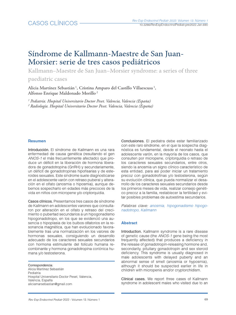 Sindrome de Kallmann | PDF | Medicina | Sistema reproductivo