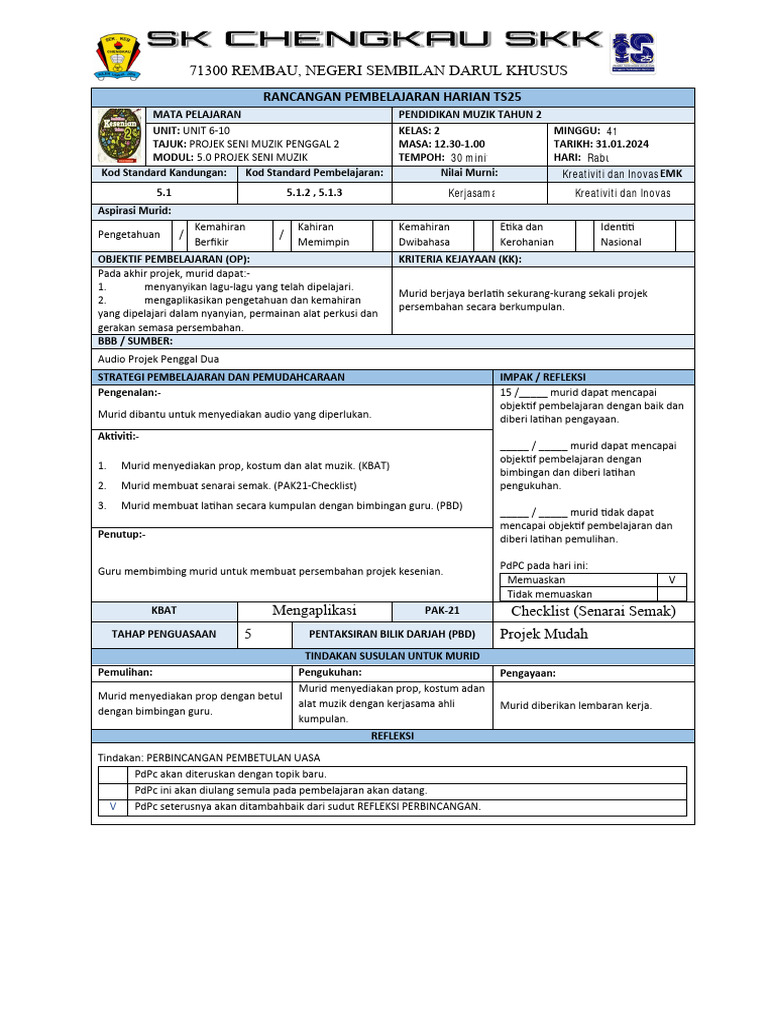 M41-Muzik Tahun 2 Dan 5 | PDF