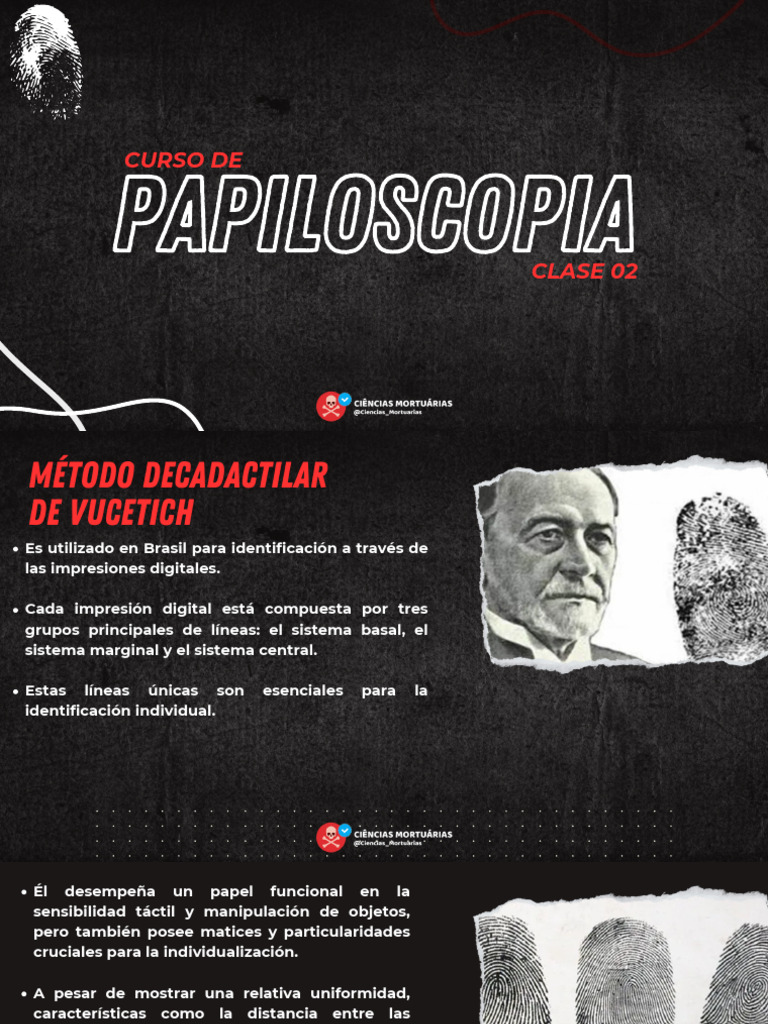 Clase 2 - Papiloscopia Forense | PDF | Huella dactilar