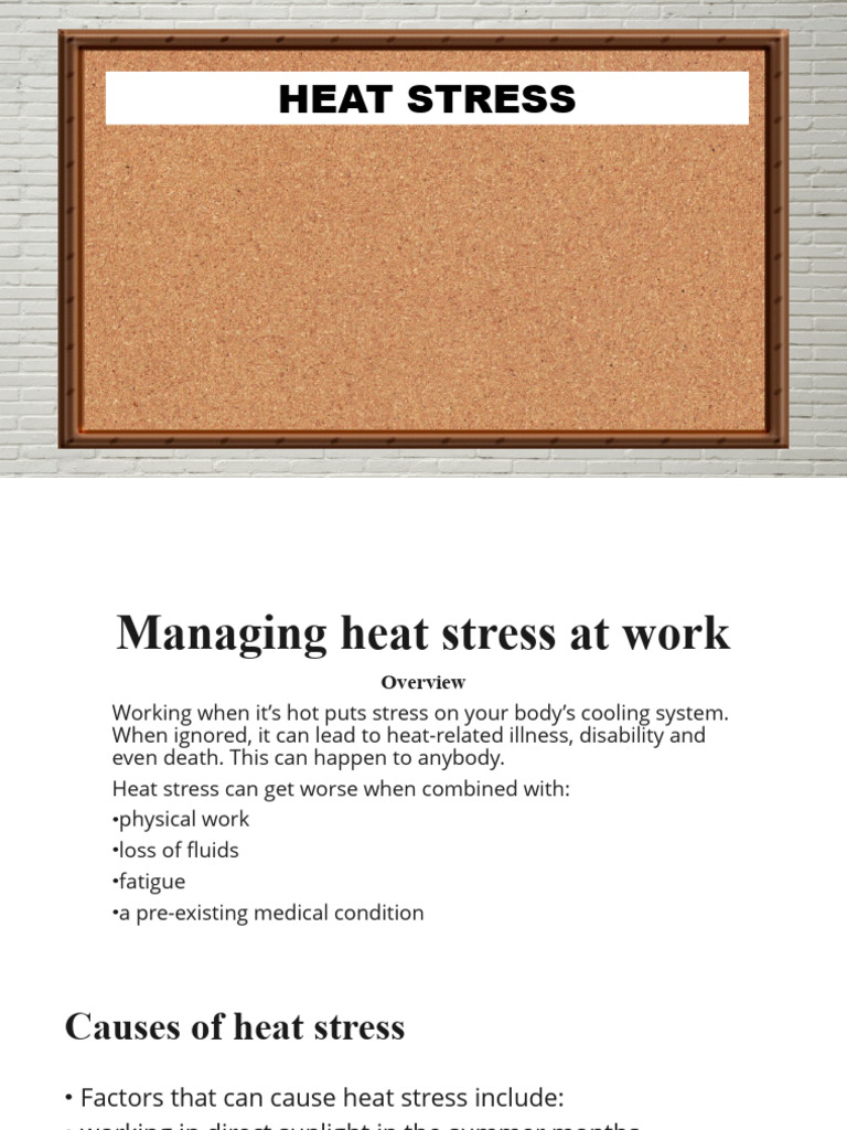 Managing Heat Stress at Work-Safety Presentation | PDF | Hyperthermia ...