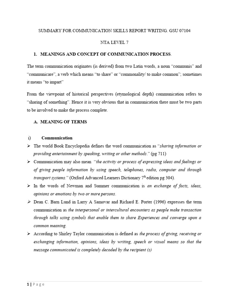 SUMMARY FOR COM | PDF | Communication | Information