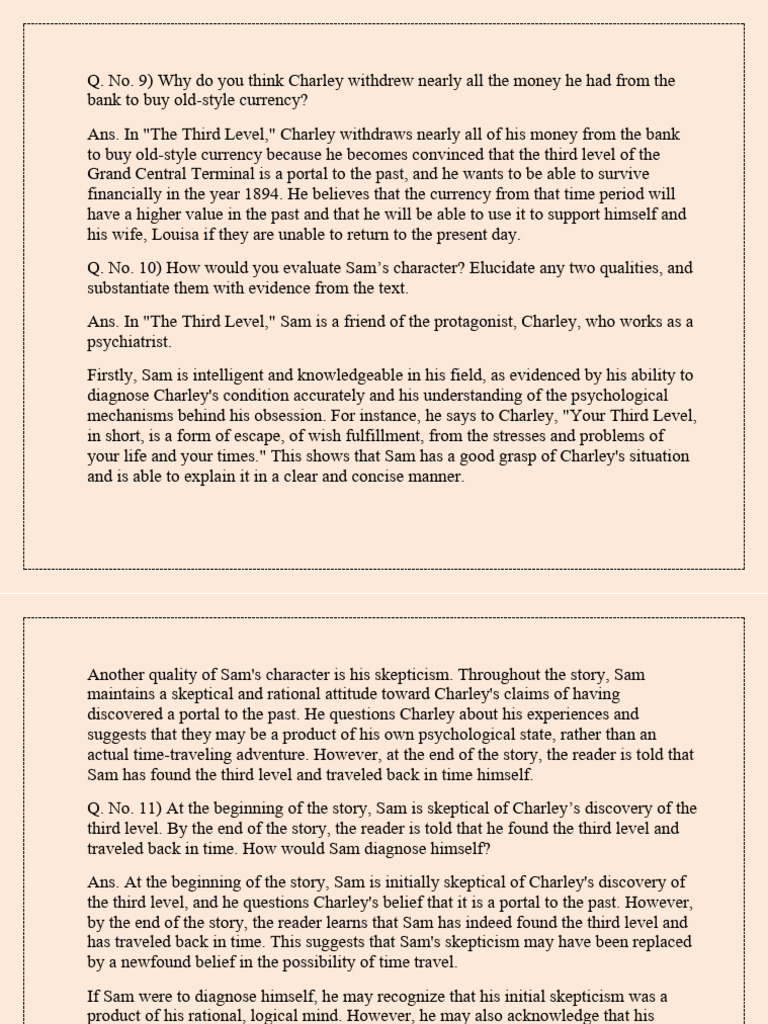 The Last Lesson Important Questions | PDF | Skepticism | Time Travel