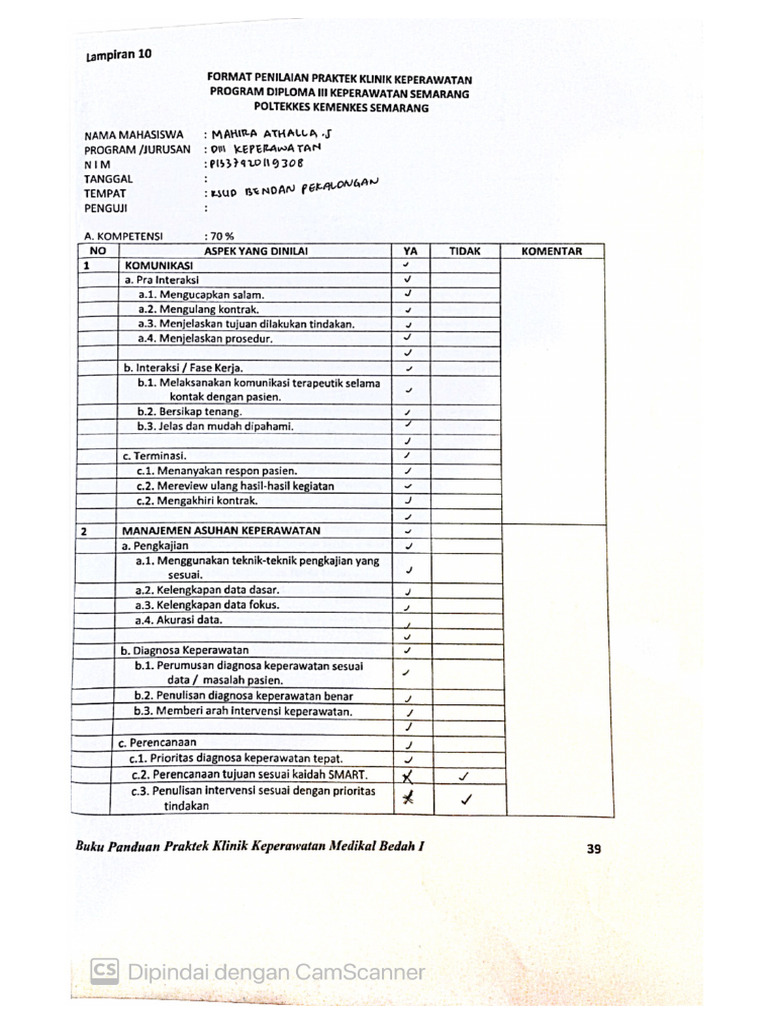 Format Penilaian KMB I | PDF