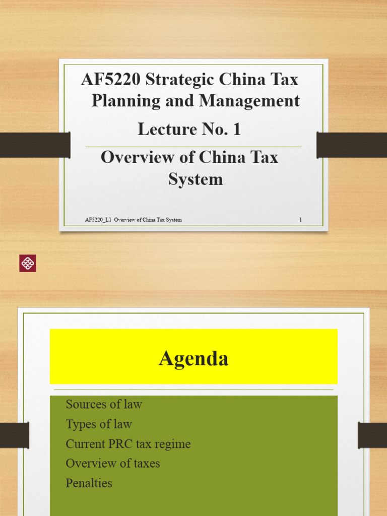 2024 AF5220 - L1 Overview of China Tax System | PDF | Value Added Tax ...