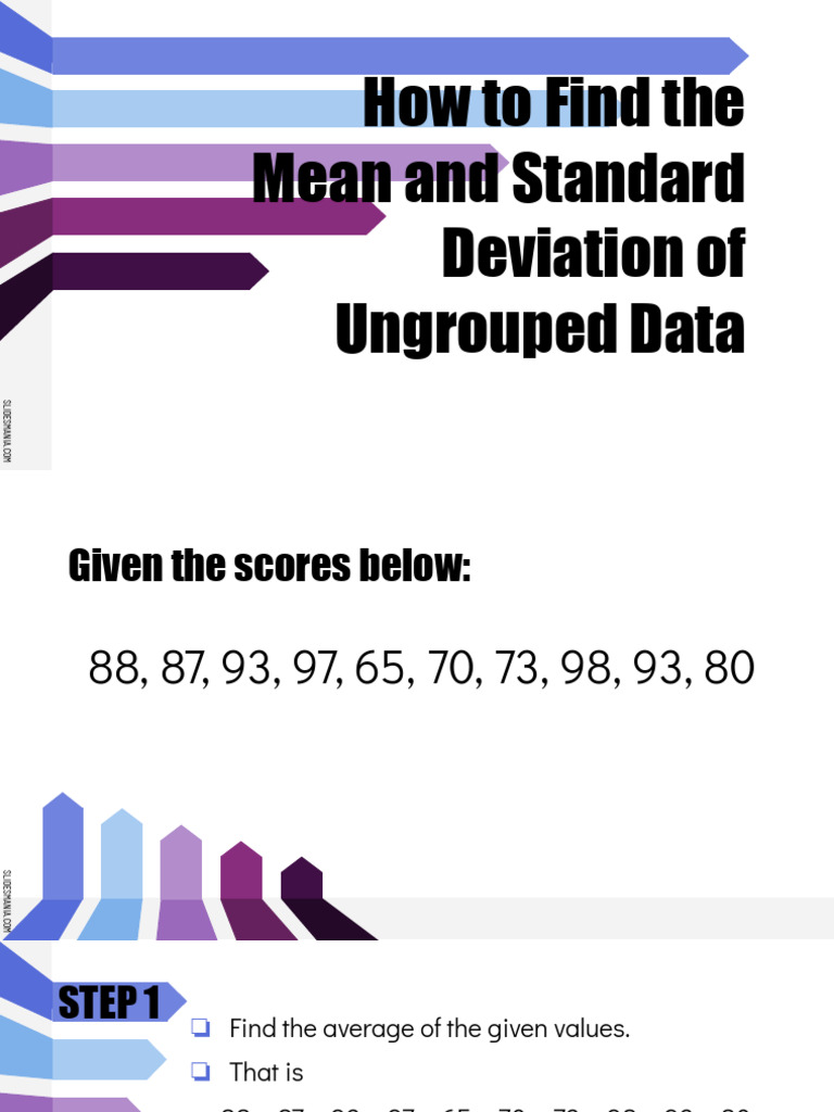 3.2 How To Find The Mean and Standard Deviation of Ungrouped Data | PDF | Standard Deviation ...
