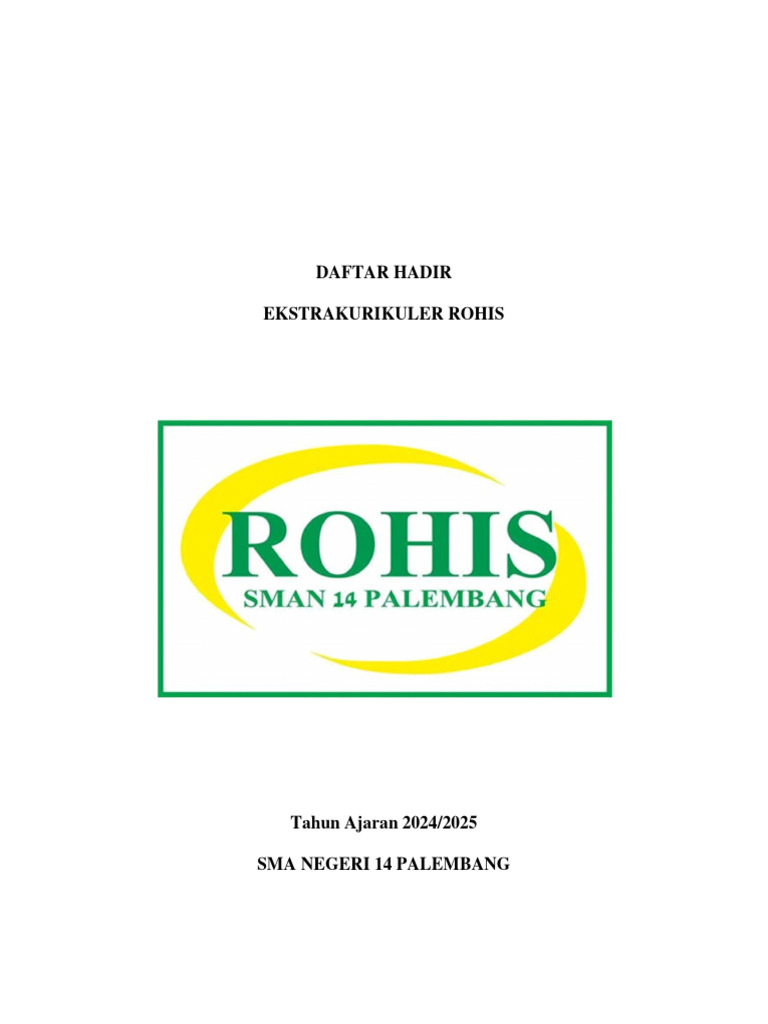 Daftar Hadir Rohis SMA 14 Palembang | PDF
