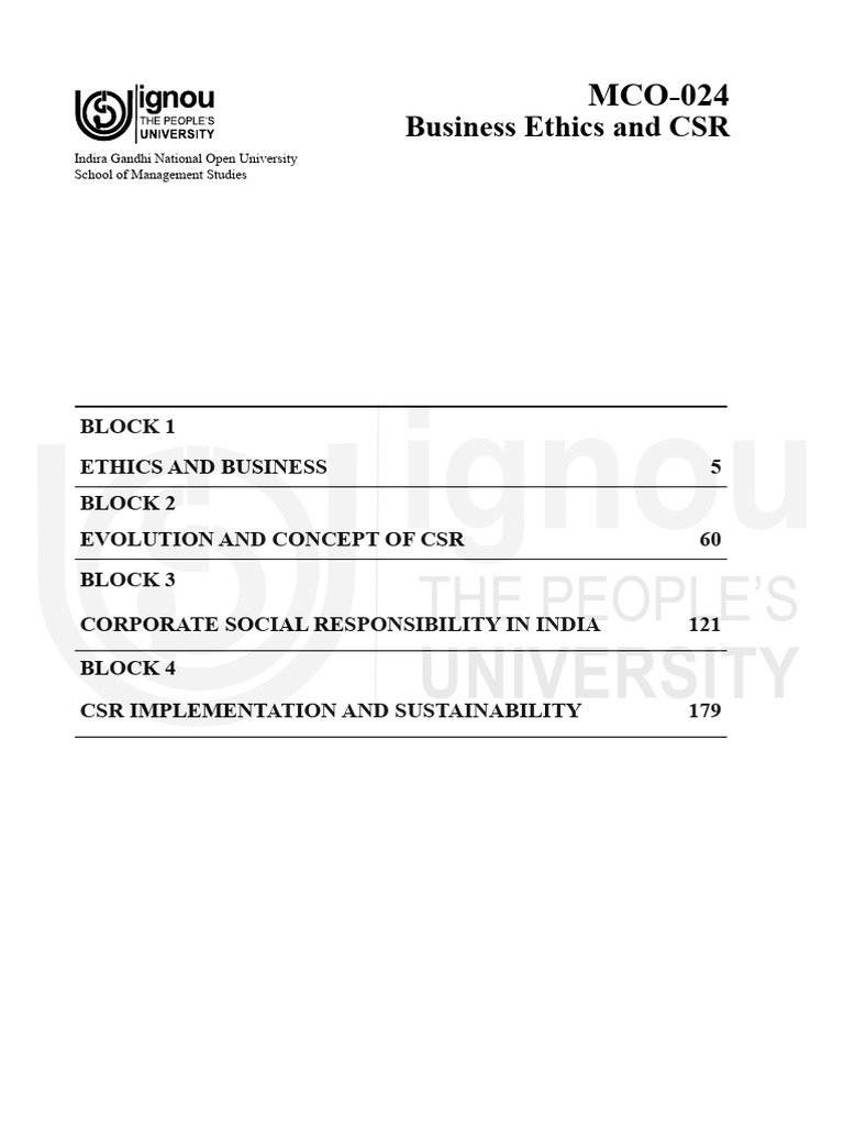 CSR Block 1 | PDF | Corporate Social Responsibility | Business Ethics