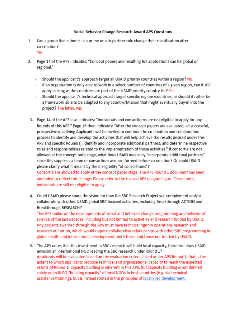 Social Behavior Change Research Award Questions APS | PDF | United ...
