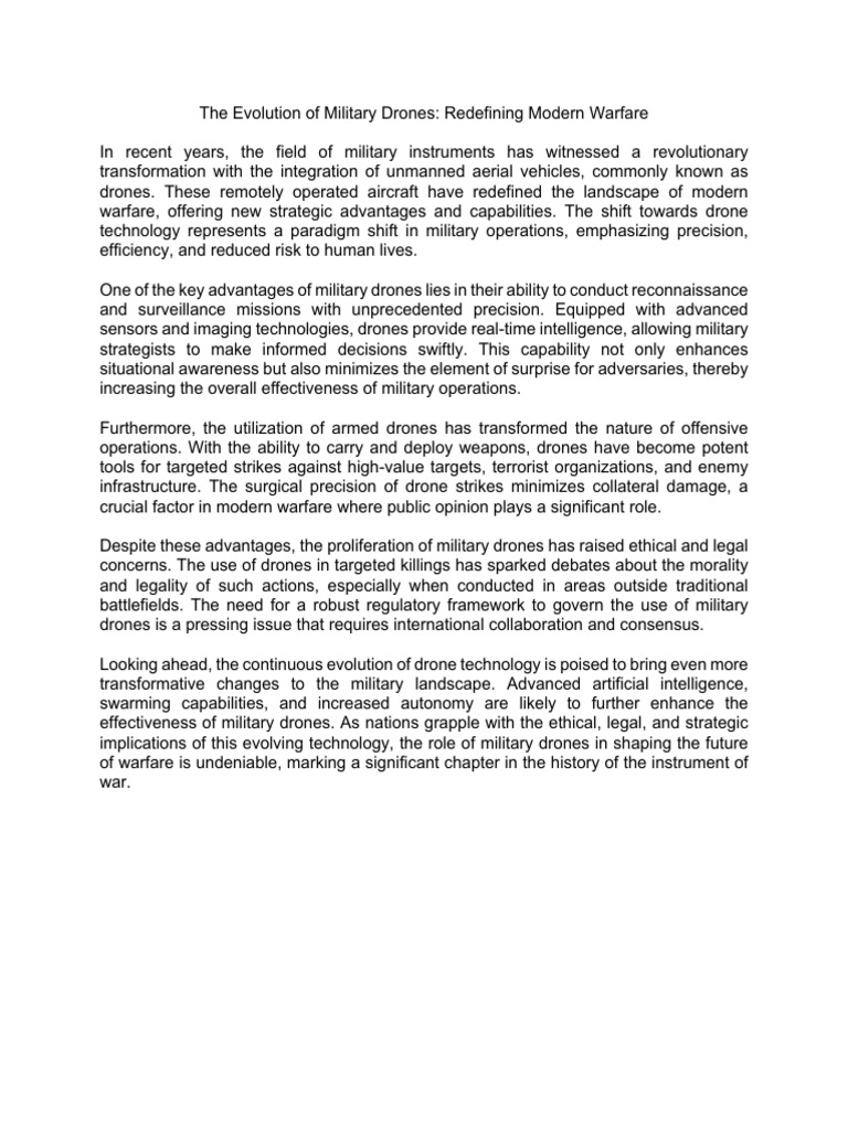 The Evolution of Military Drones | PDF