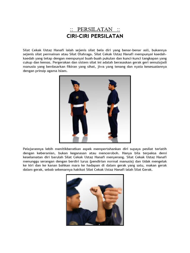 Pengenalan Persilatan Silat Cekak | PDF