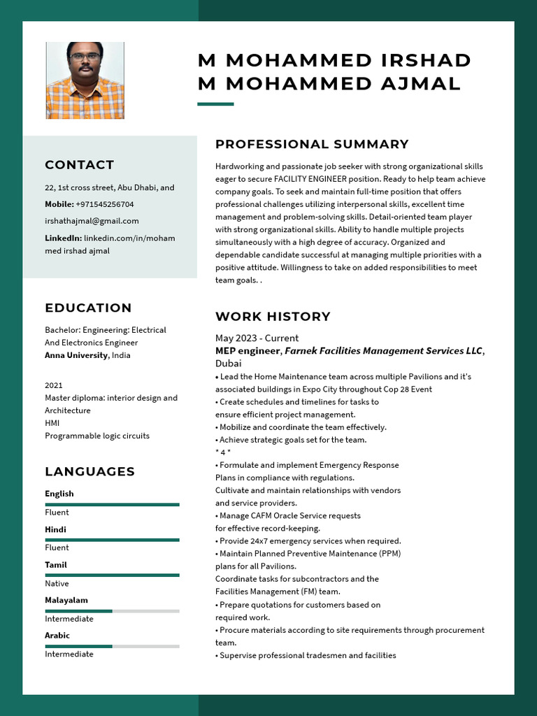Mmohammedirshadmmohammed Ajmal CV 2 | PDF | Business
