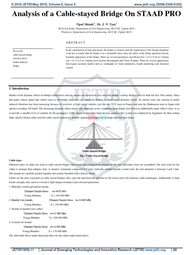 Cable Bridge Using Staad Pro | Download Free PDF | Deformation ...